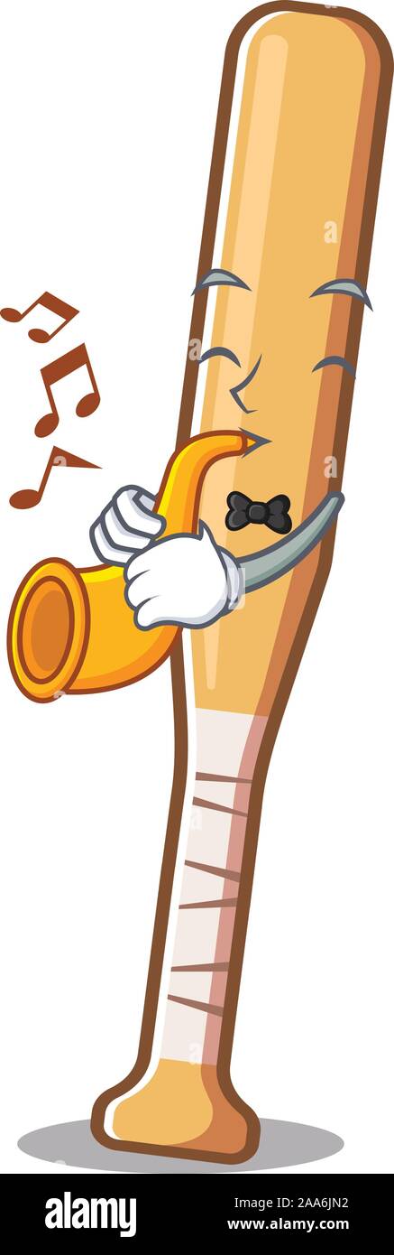 Cartoon baseball bat with the with trumpet character Stock Vector Image ...