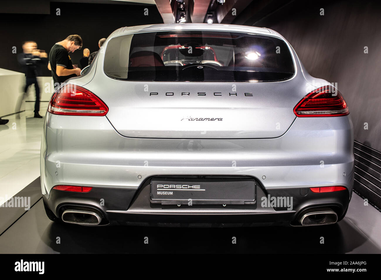Collection of Porsche cars on display at Porsche Museum in Stuttgart ...