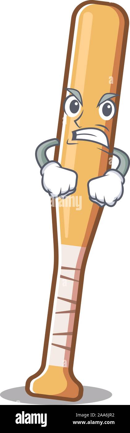 Cartoon baseball bat with the angry character Stock Vector Image & Art ...