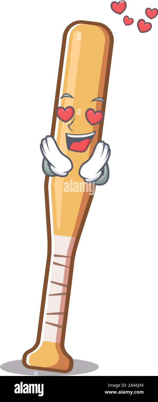 Cartoon baseball bat with the in love character Stock Vector Image ...