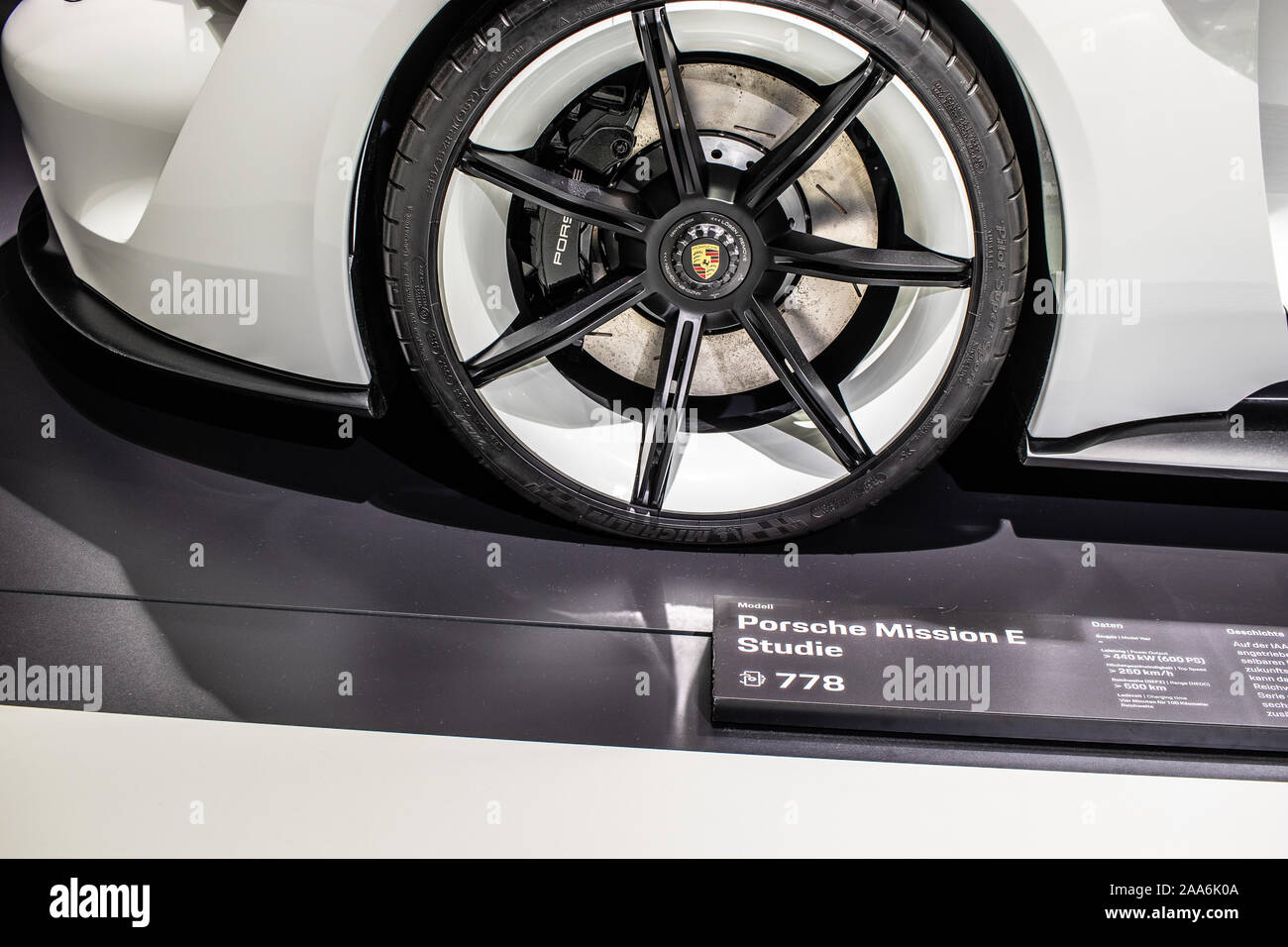 Collection of Porsche cars on display at Porsche Museum in Stuttgart ...