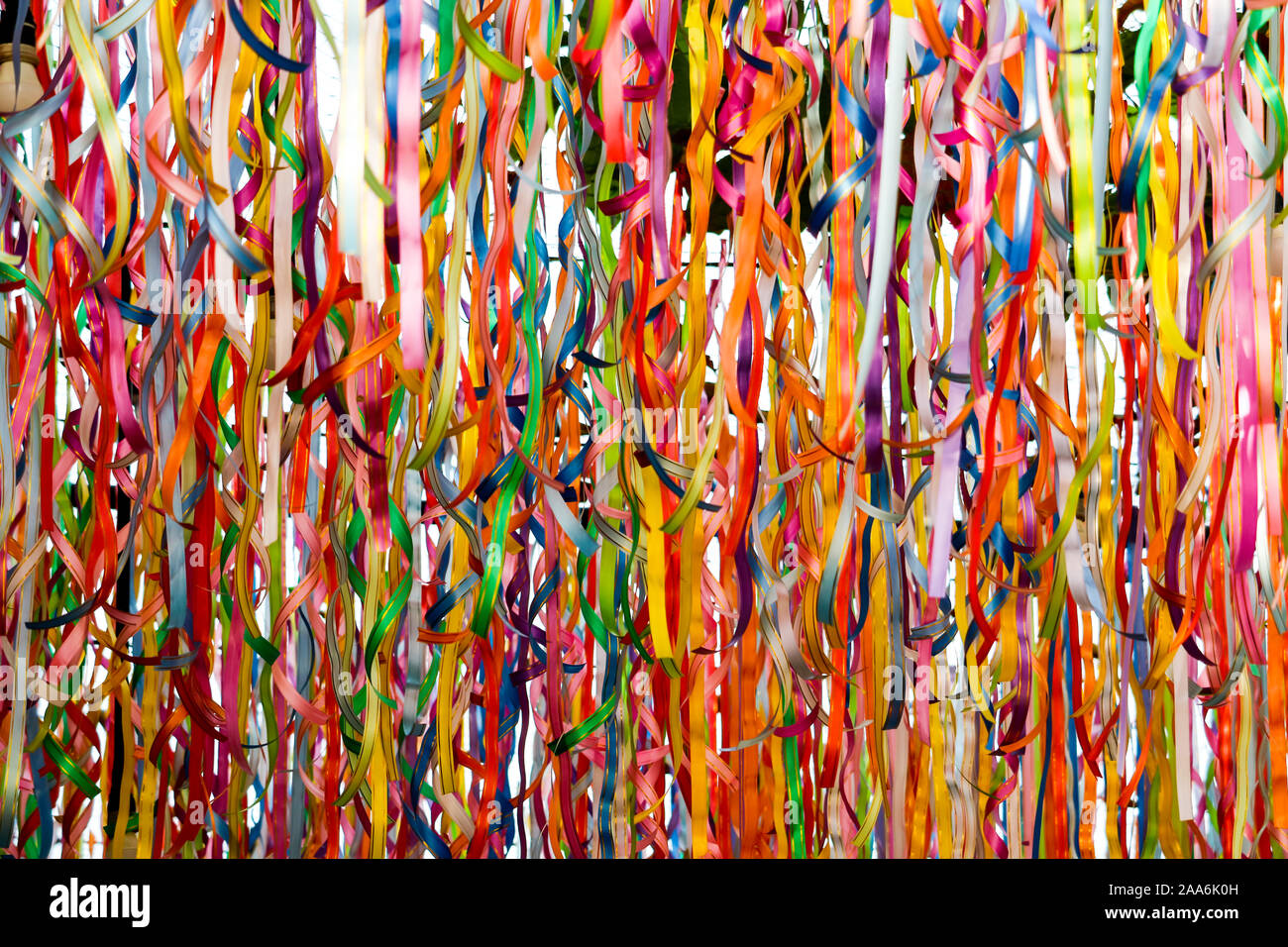 abstract of colorful ribbon rainbow on ceiling background Stock Photo ...