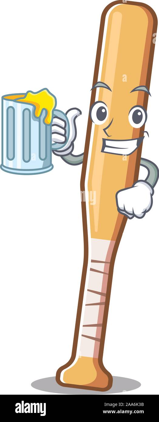 Cartoon baseball bat with the holding juice character Stock Vector ...