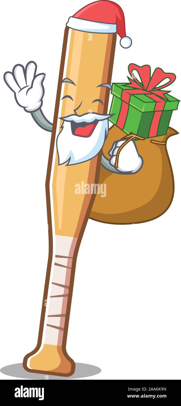 Cartoon baseball bat with the santa bring gift character Stock Vector ...