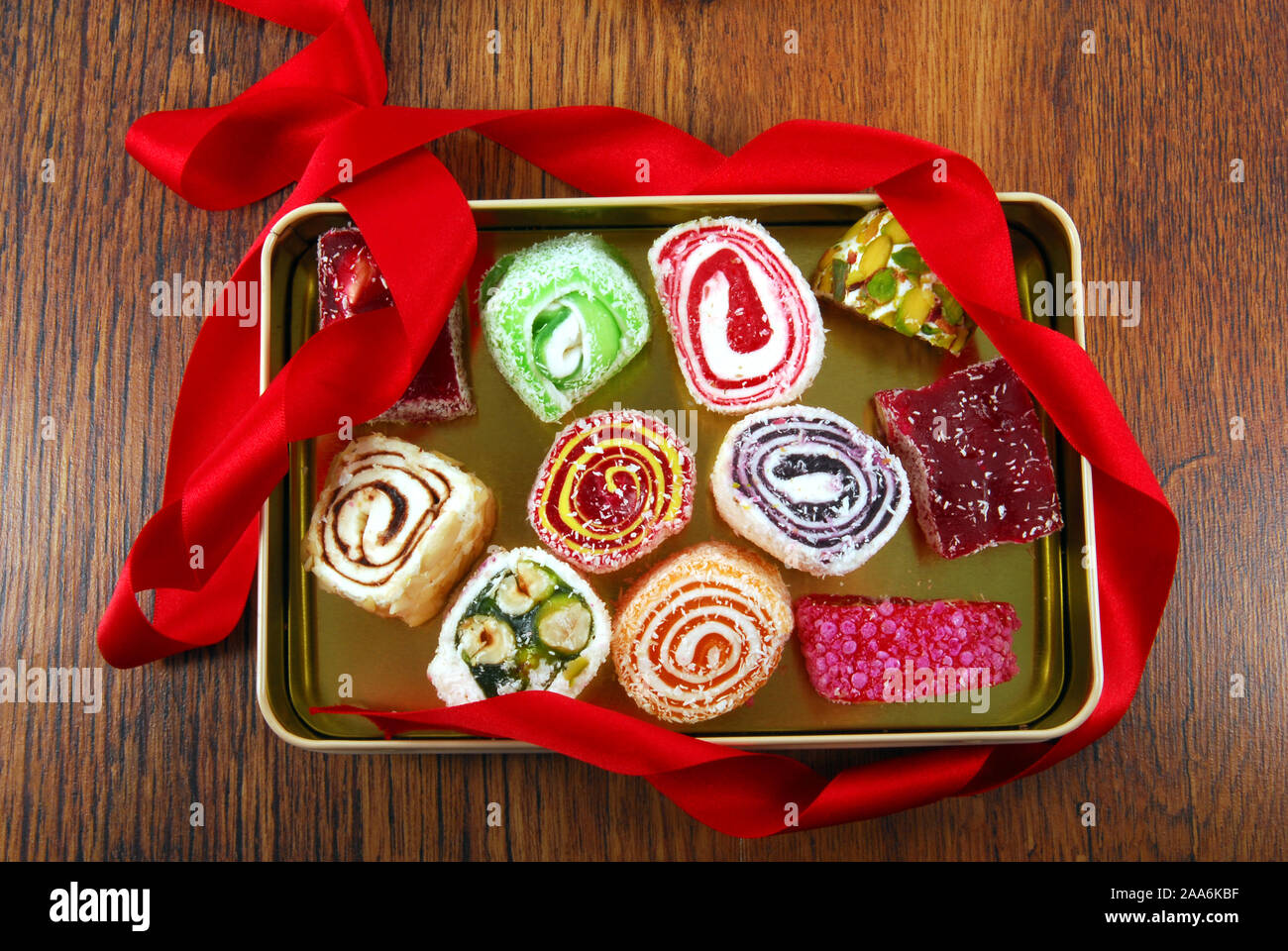 sweets traditional turkish in gift box Stock Photo - Alamy