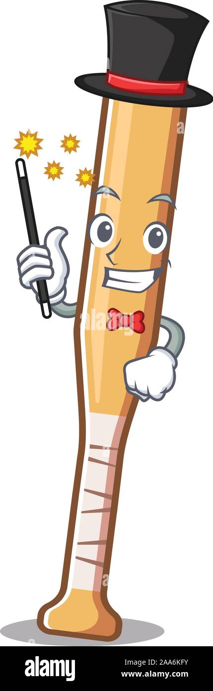 Cartoon baseball bat with the magician character Stock Vector Image ...