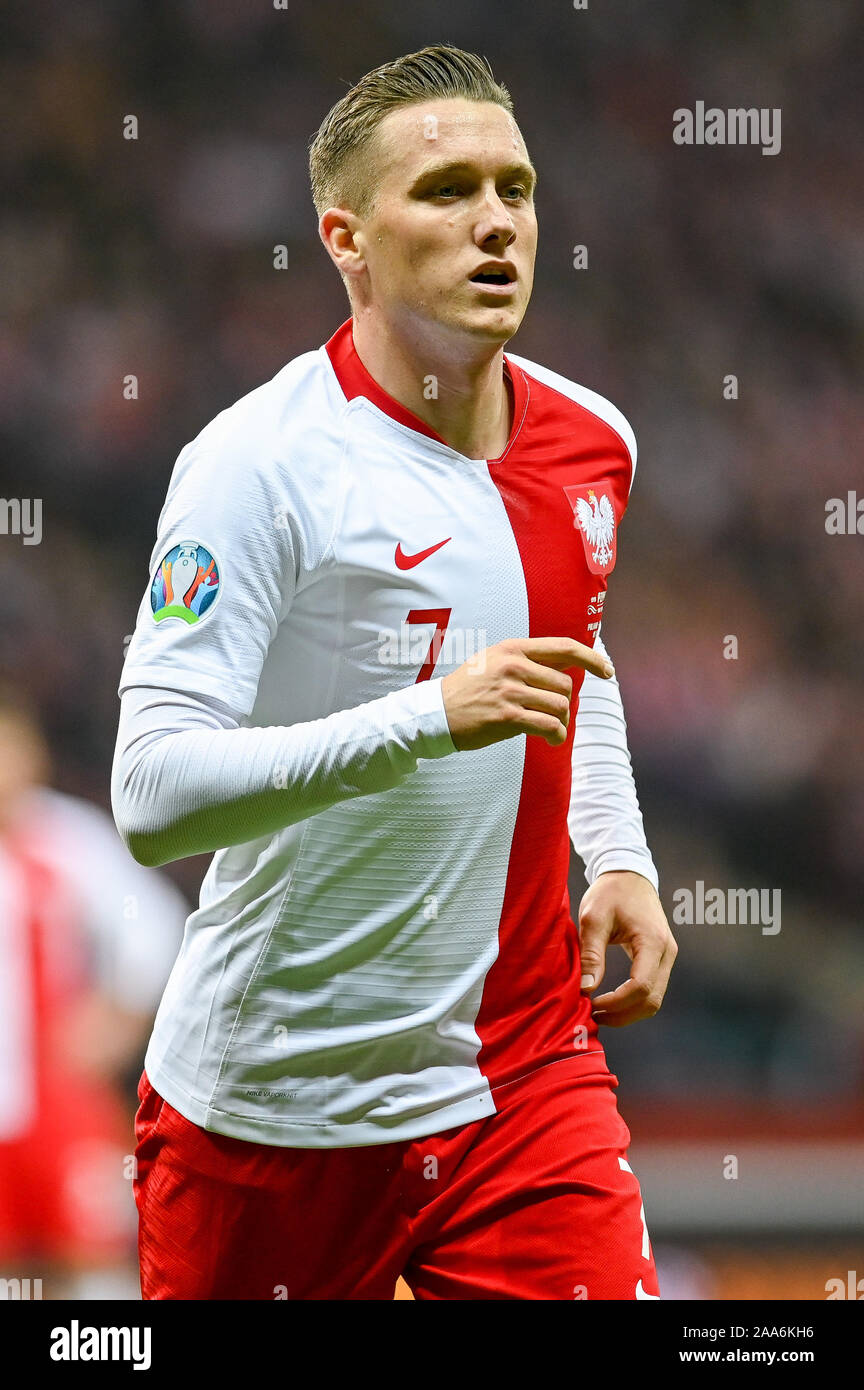 Warsaw, Poland. 19th Nov, 2019. Piotr Zielinski from Poland seen in ...