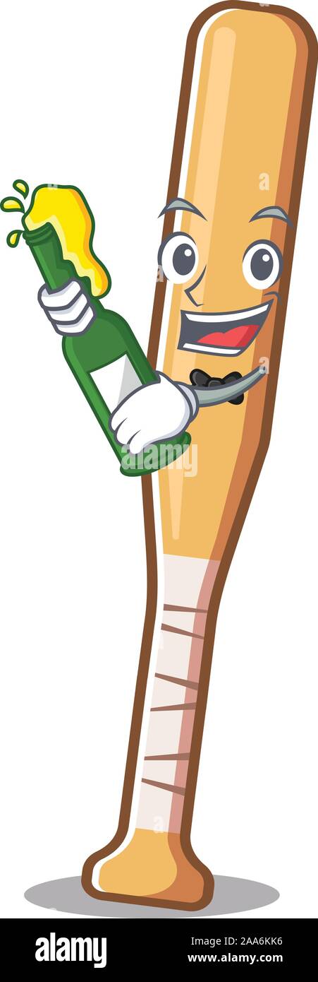Cartoon baseball bat with the bring beer character Stock Vector Image ...