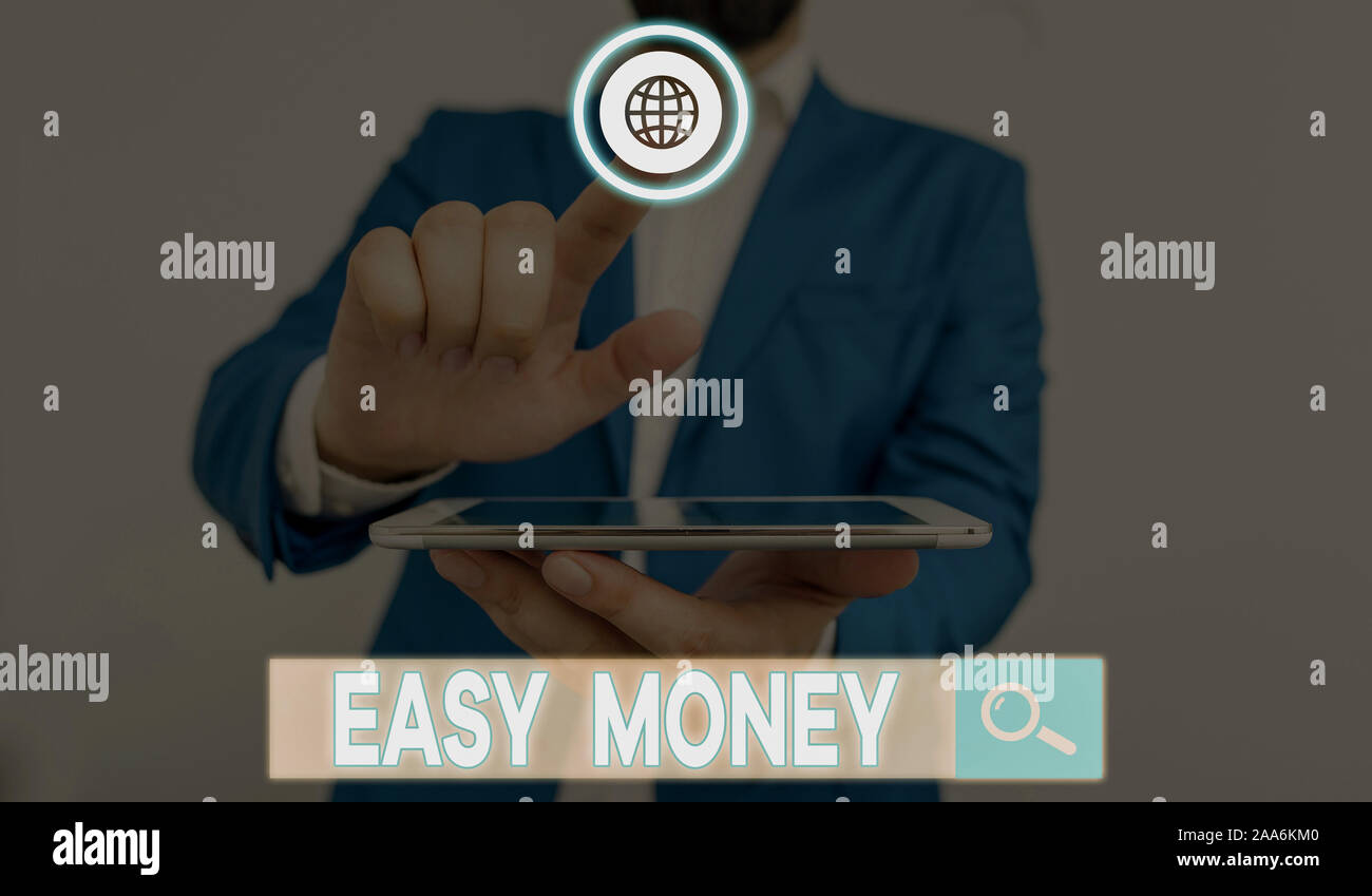 Word writing text Easy Money. Business photo showcasing money that is ...