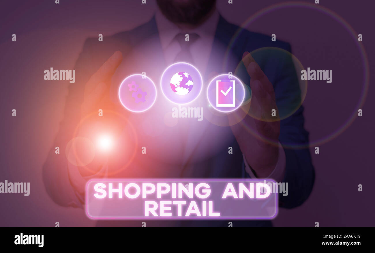 Word writing text Shopping And Retail. Business photo showcasing ...