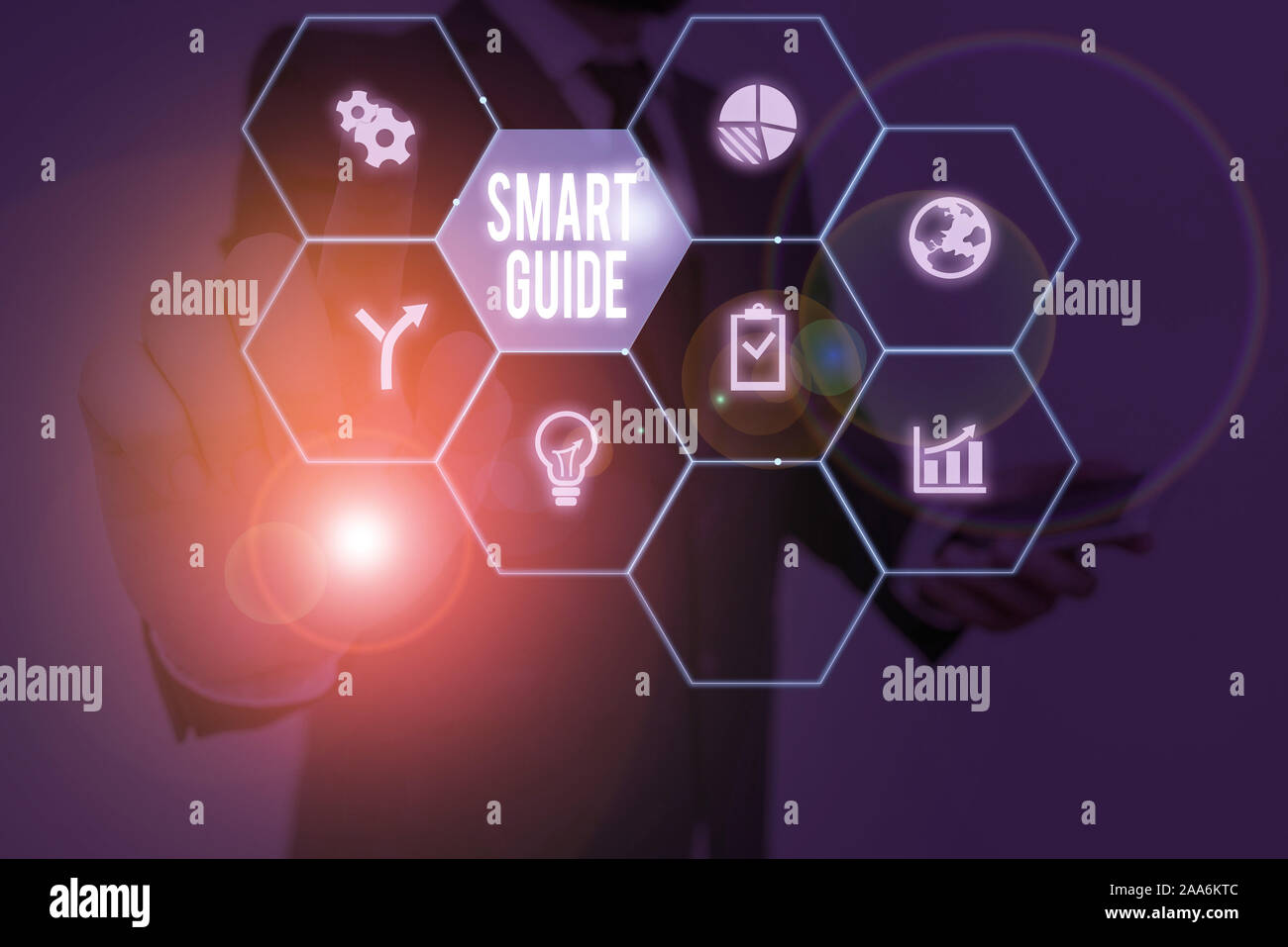 Conceptual hand writing showing Smart Guide. Concept meaning used to ...