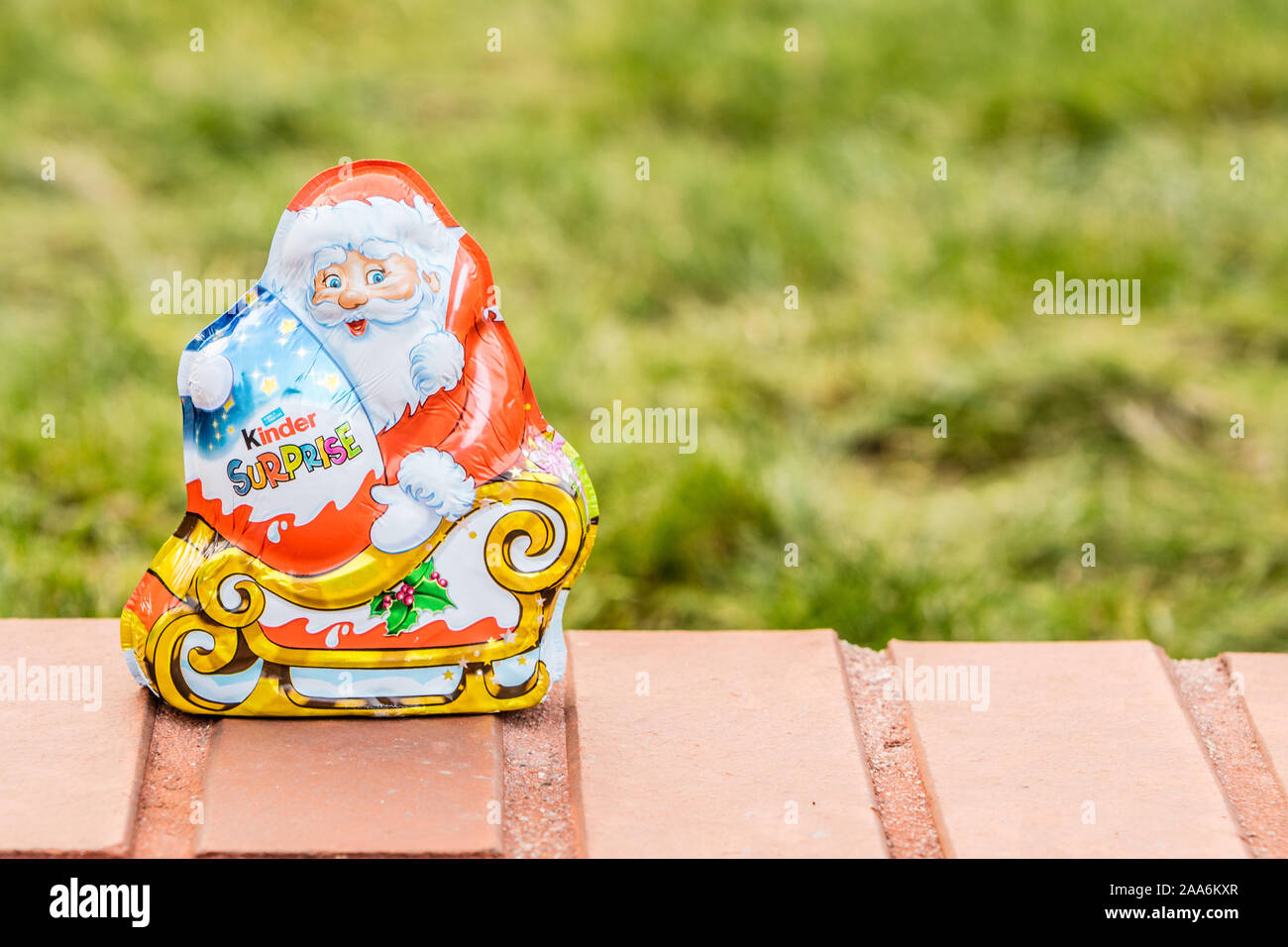 Kinder Surprise Santa Claus Christmas egg consists of a chocolate shell ...