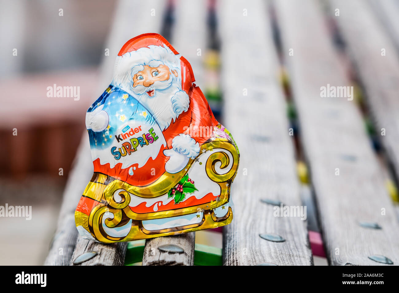 Kinder Surprise Santa Claus Christmas egg consists of a chocolate shell ...