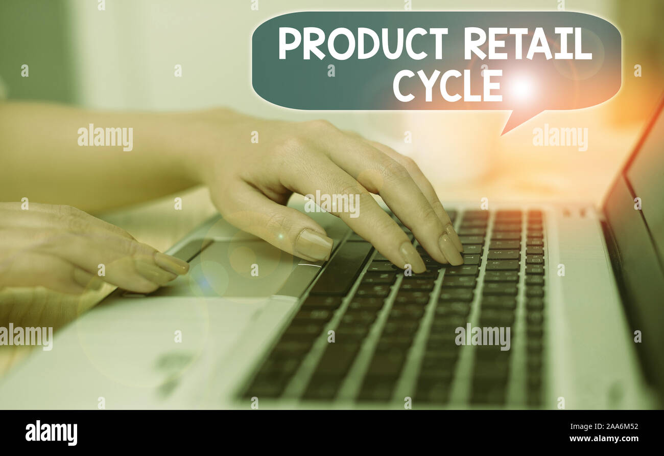 Text sign showing Product Retail Cycle. Business photo showcasing as ...