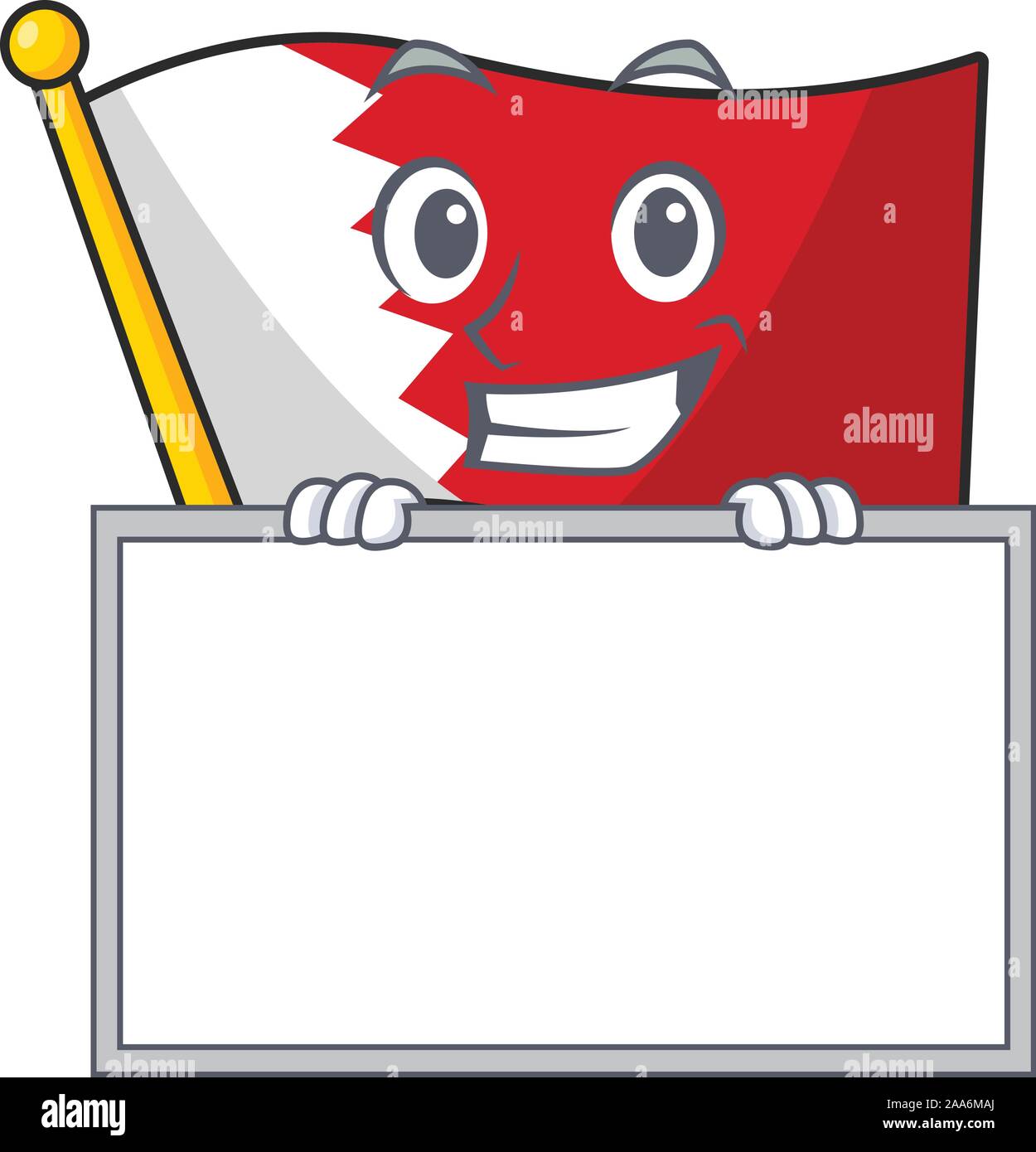 Cartoon flag bahrain isolated in character grinning with board Stock ...