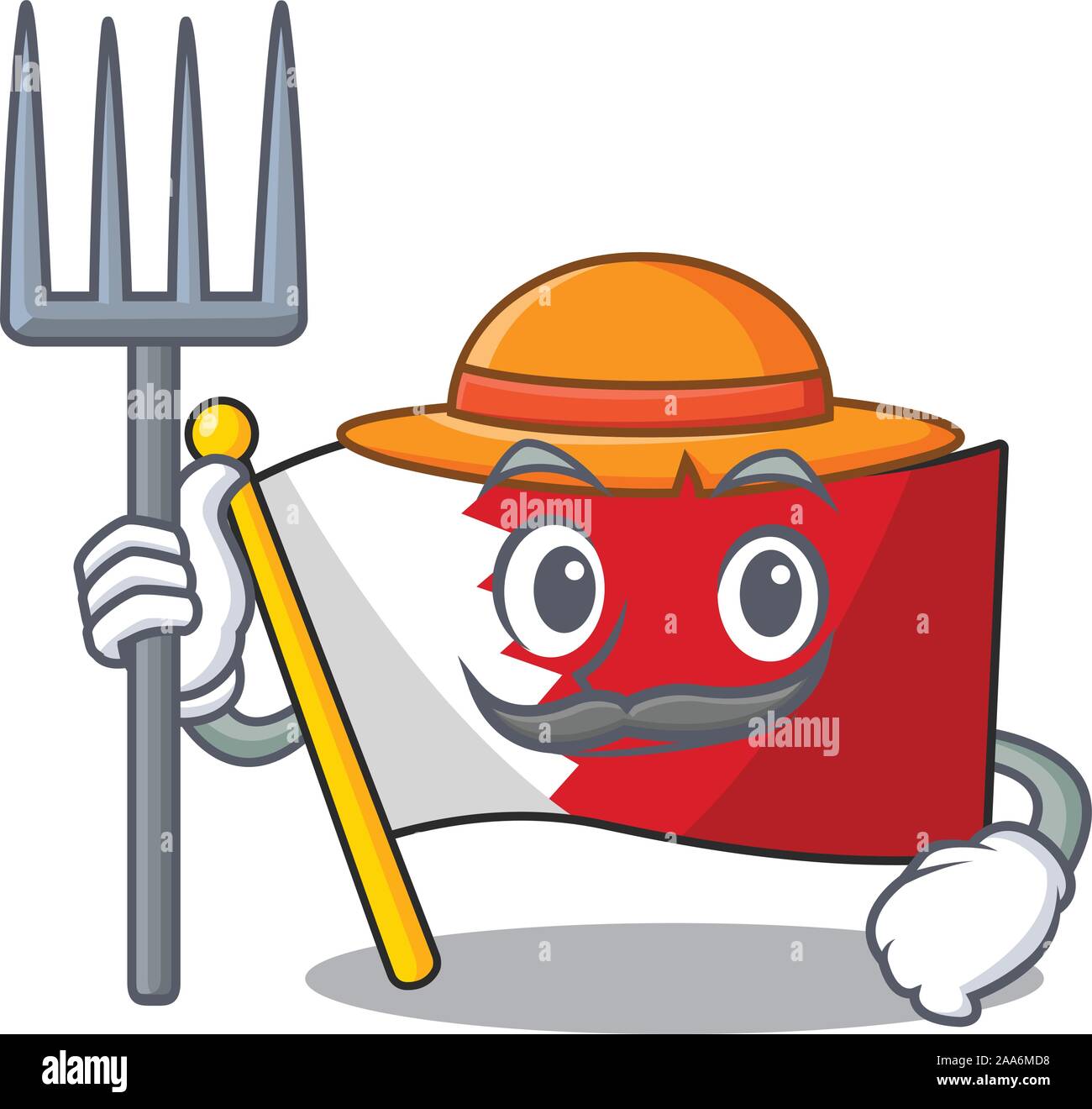 Cartoon flag bahrain isolated in character farmer Stock Vector Image ...