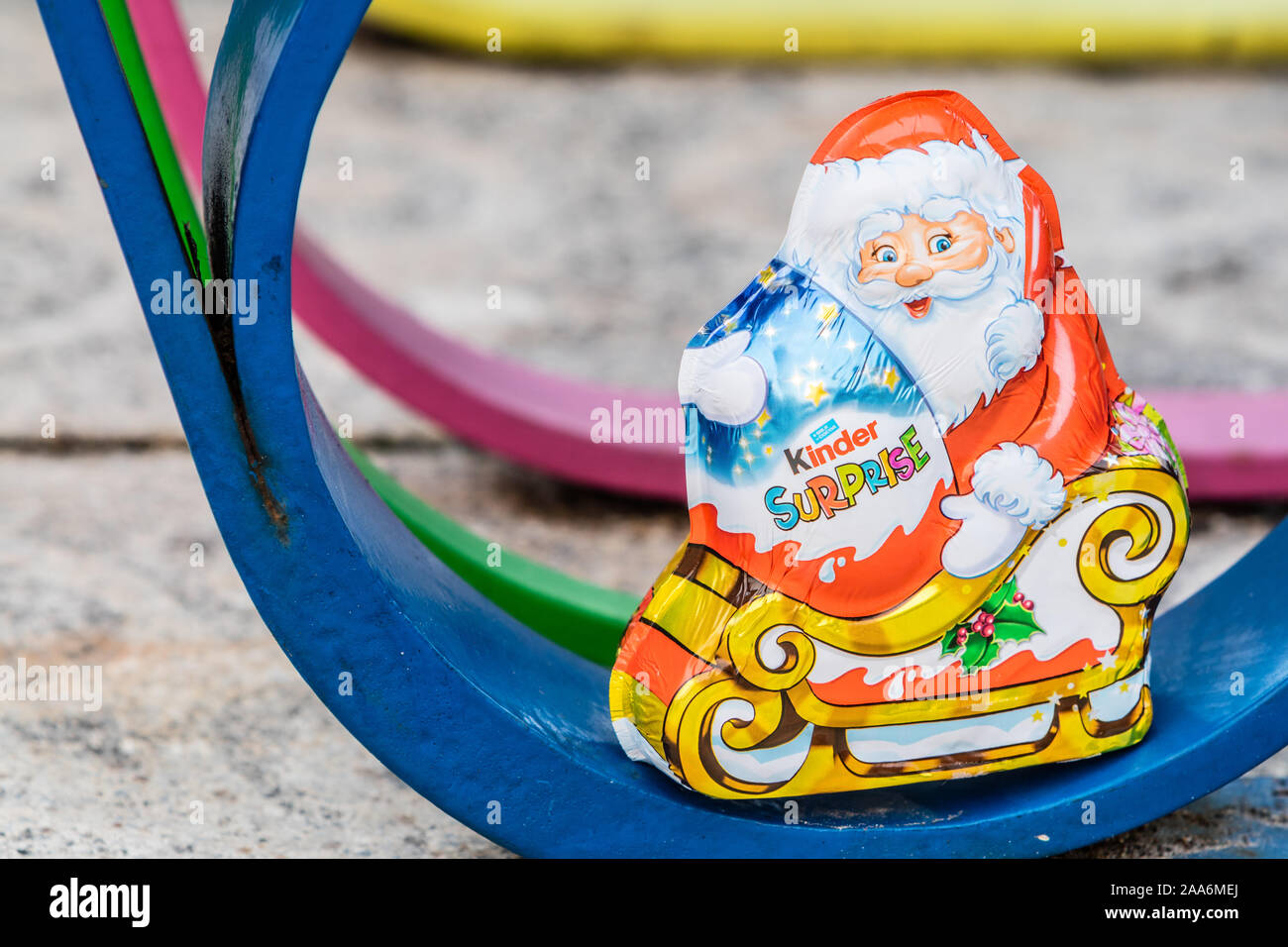 Kinder Surprise Santa Claus Christmas egg consists of a chocolate shell ...