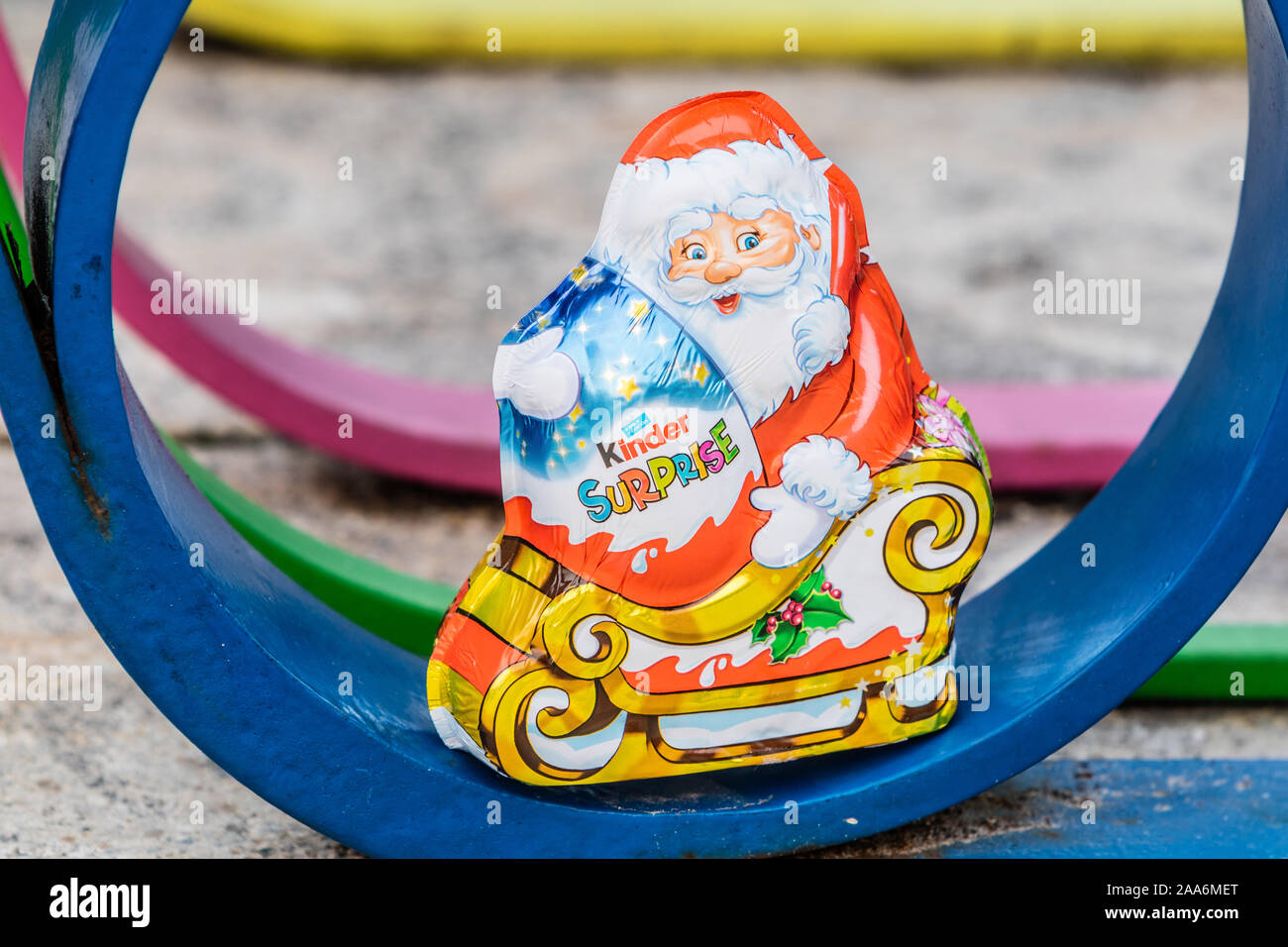 Kinder Surprise Santa Claus Christmas egg consists of a chocolate shell ...
