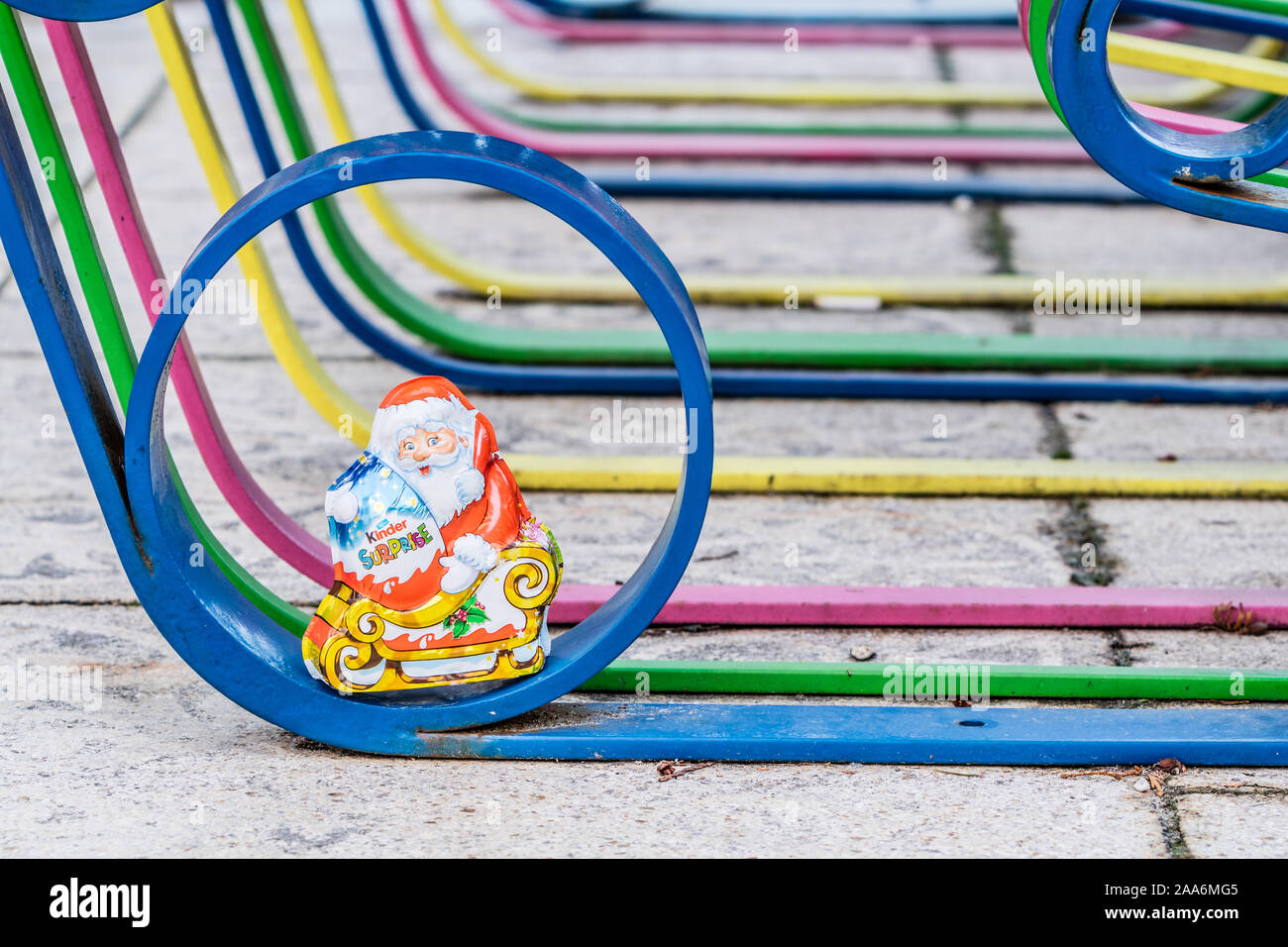 Kinder Surprise Santa Claus Christmas egg consists of a chocolate shell ...