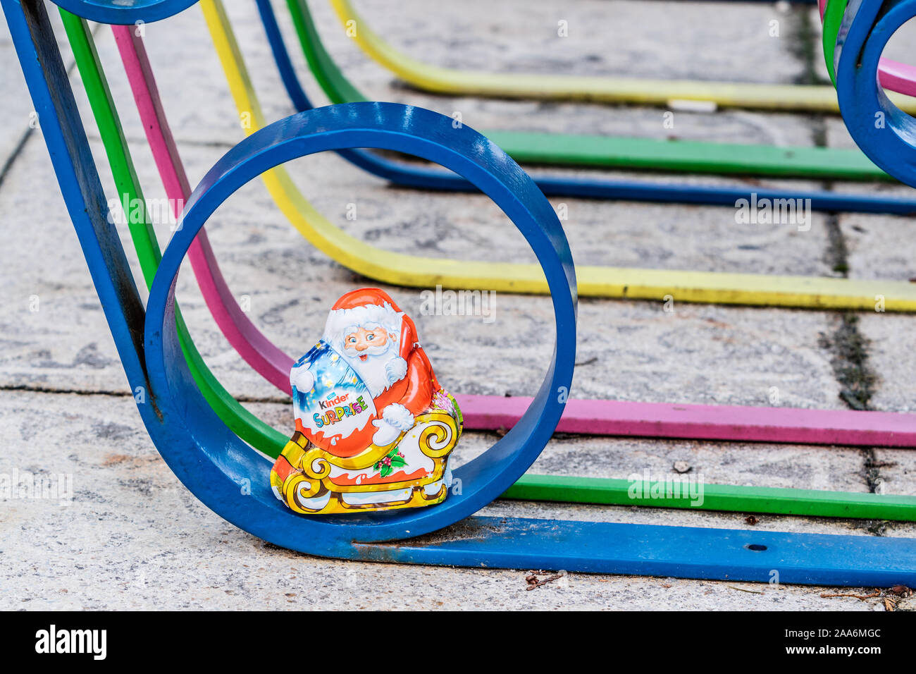 Kinder Surprise Santa Claus Christmas egg consists of a chocolate shell ...