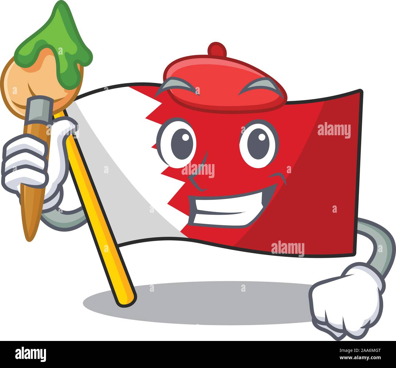 Cartoon flag bahrain isolated in character painter Stock Vector Image ...