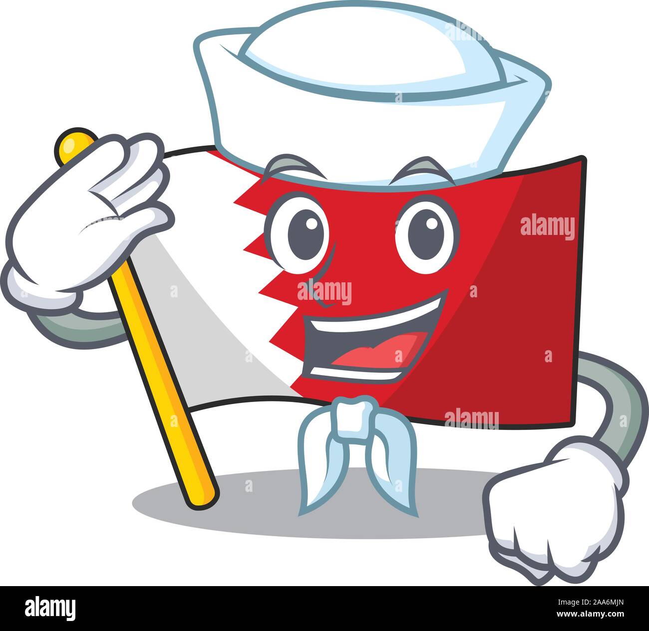 Cartoon flag bahrain isolated in character sailor Stock Vector Image ...