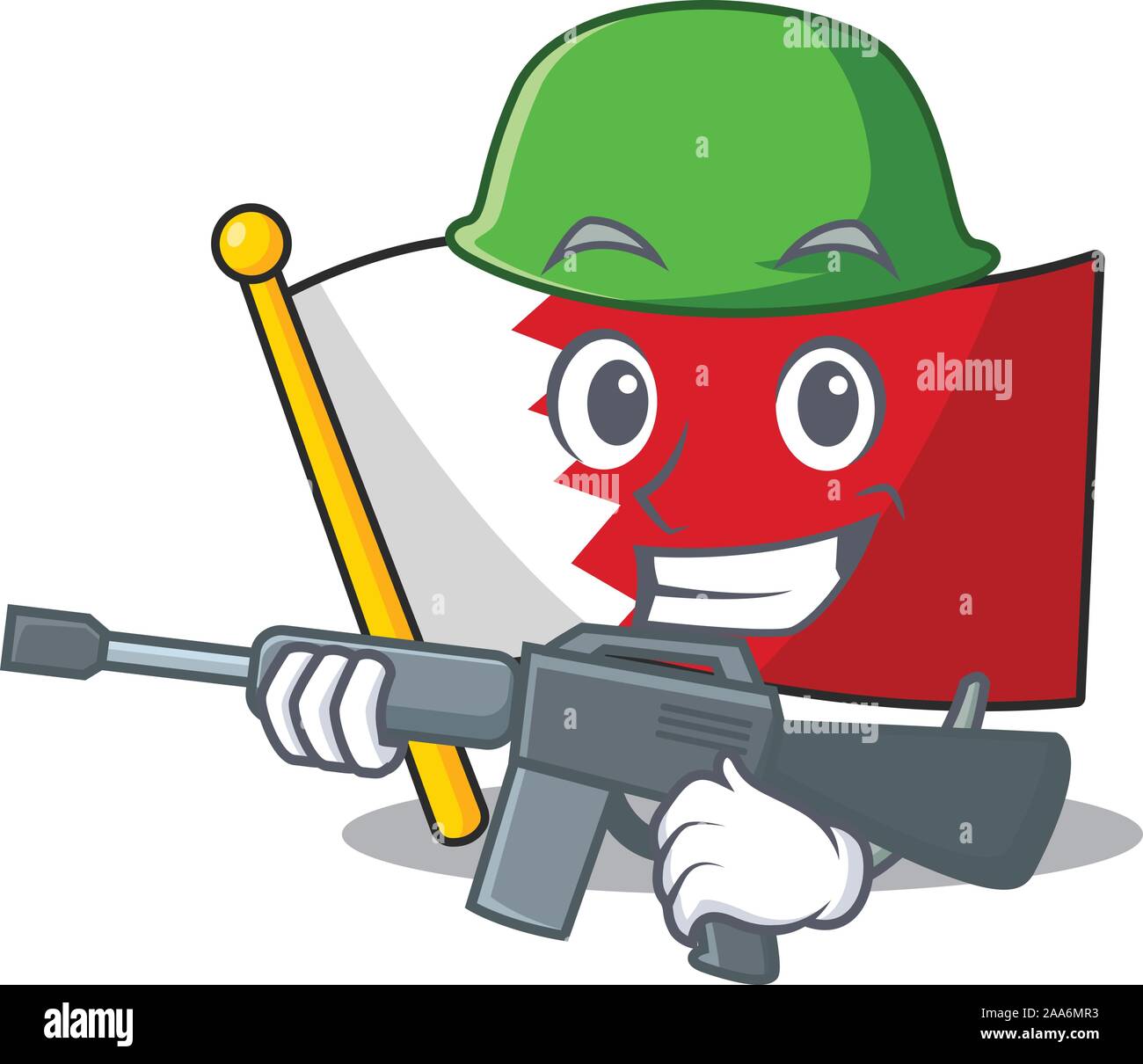 Cartoon flag bahrain isolated in character army Stock Vector Image ...
