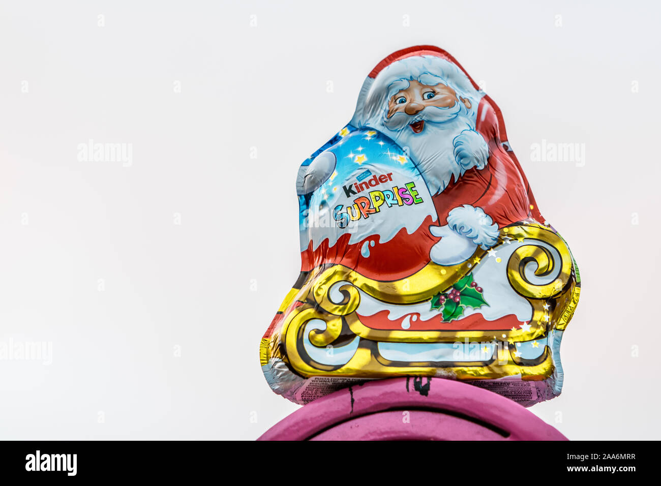 Kinder Surprise Santa Claus Christmas egg consists of a chocolate shell ...
