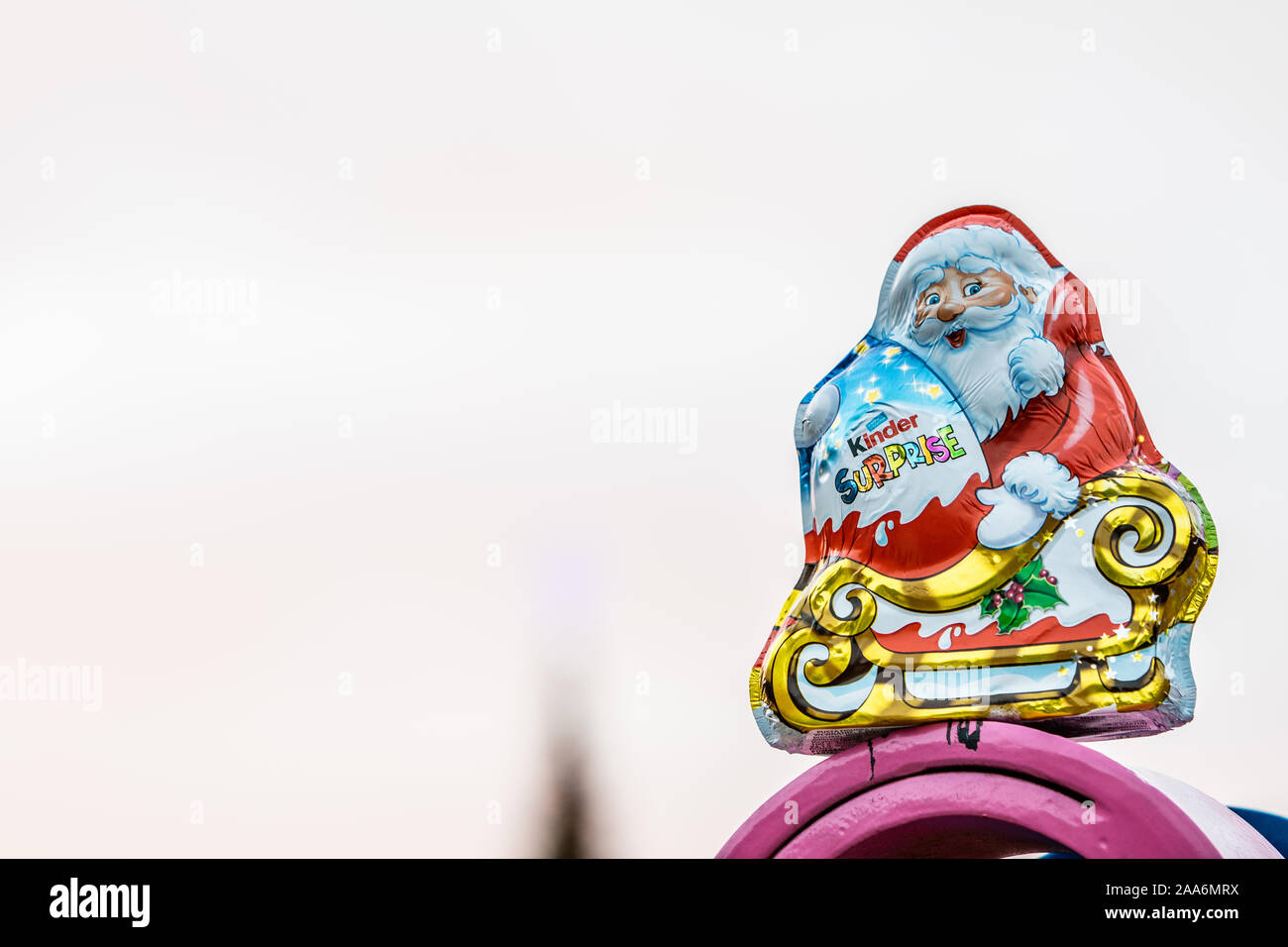 Kinder Surprise Santa Claus Christmas egg consists of a chocolate shell ...