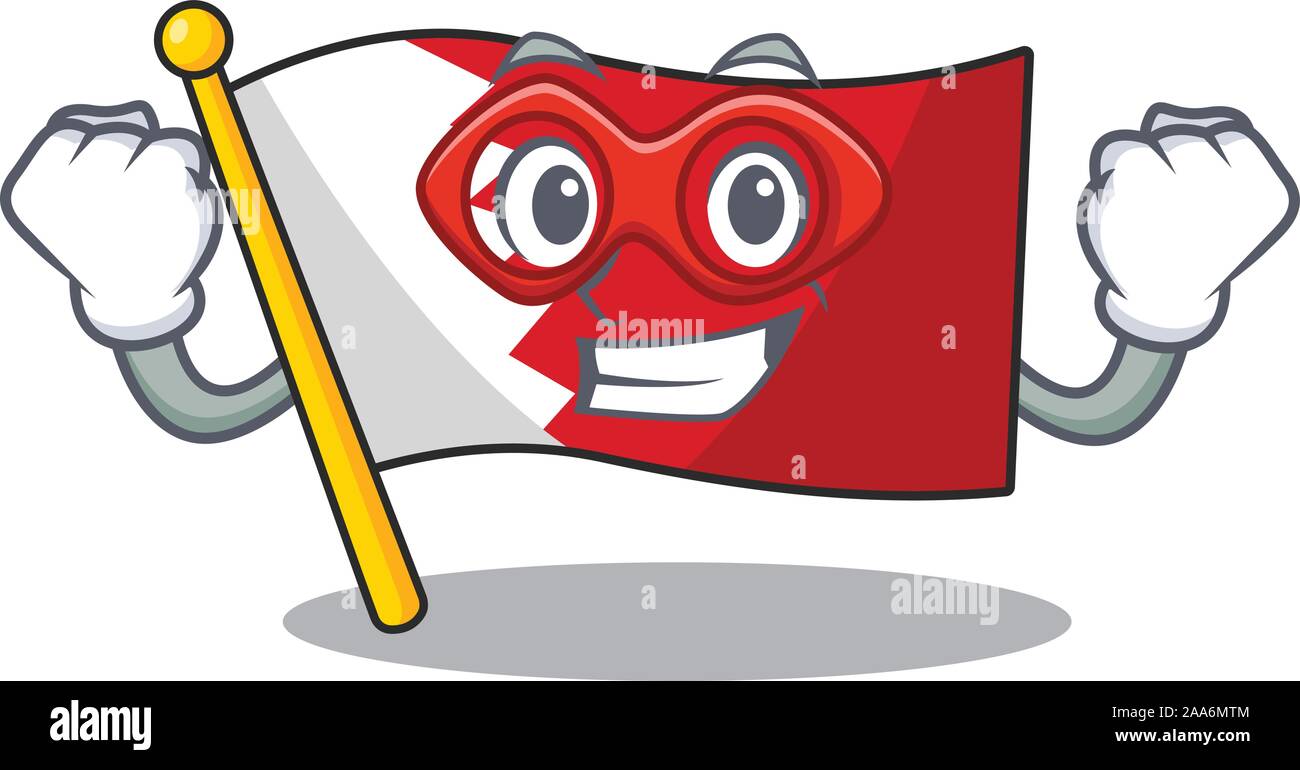 Mascot flag bahrain with in super hero character Stock Vector Image ...