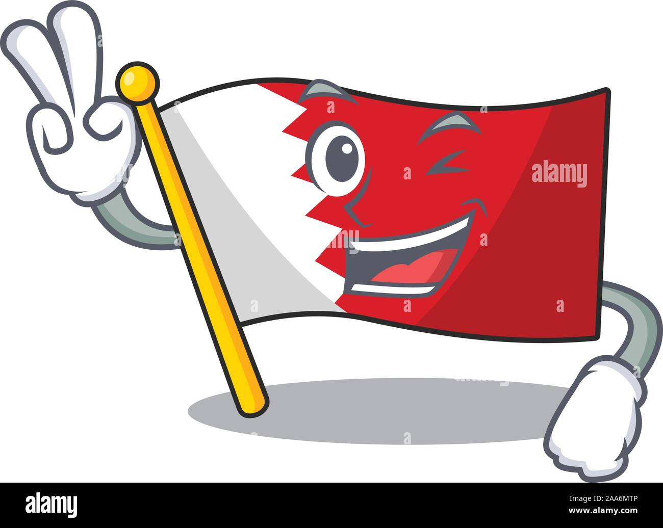 Mascot flag bahrain with in two finger character Stock Vector Image ...