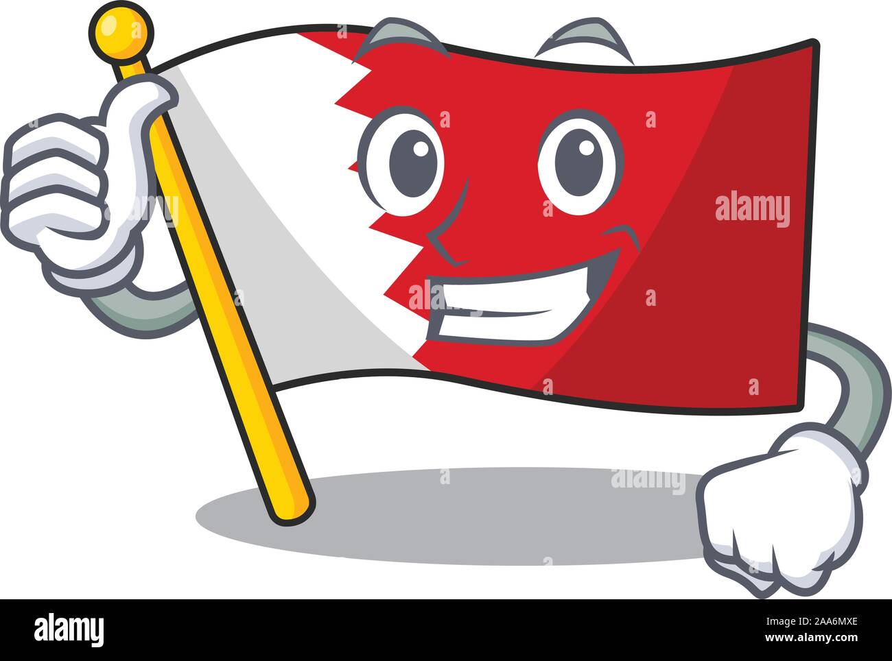 Mascot flag bahrain with in thumbs up character Stock Vector Image ...