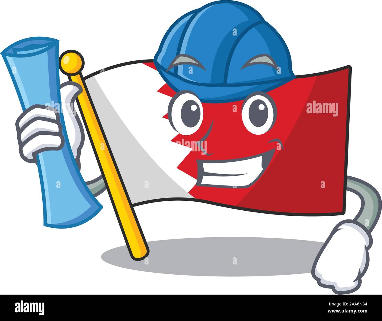 Mascot flag bahrain with in architect character Stock Vector Image ...