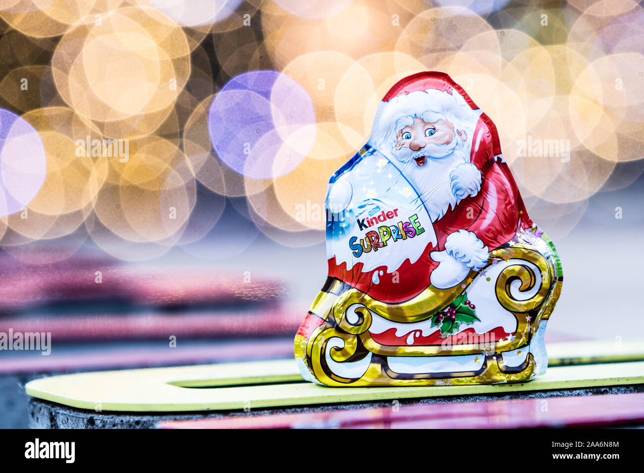 Kinder Surprise Santa Claus Christmas egg consists of a chocolate shell ...