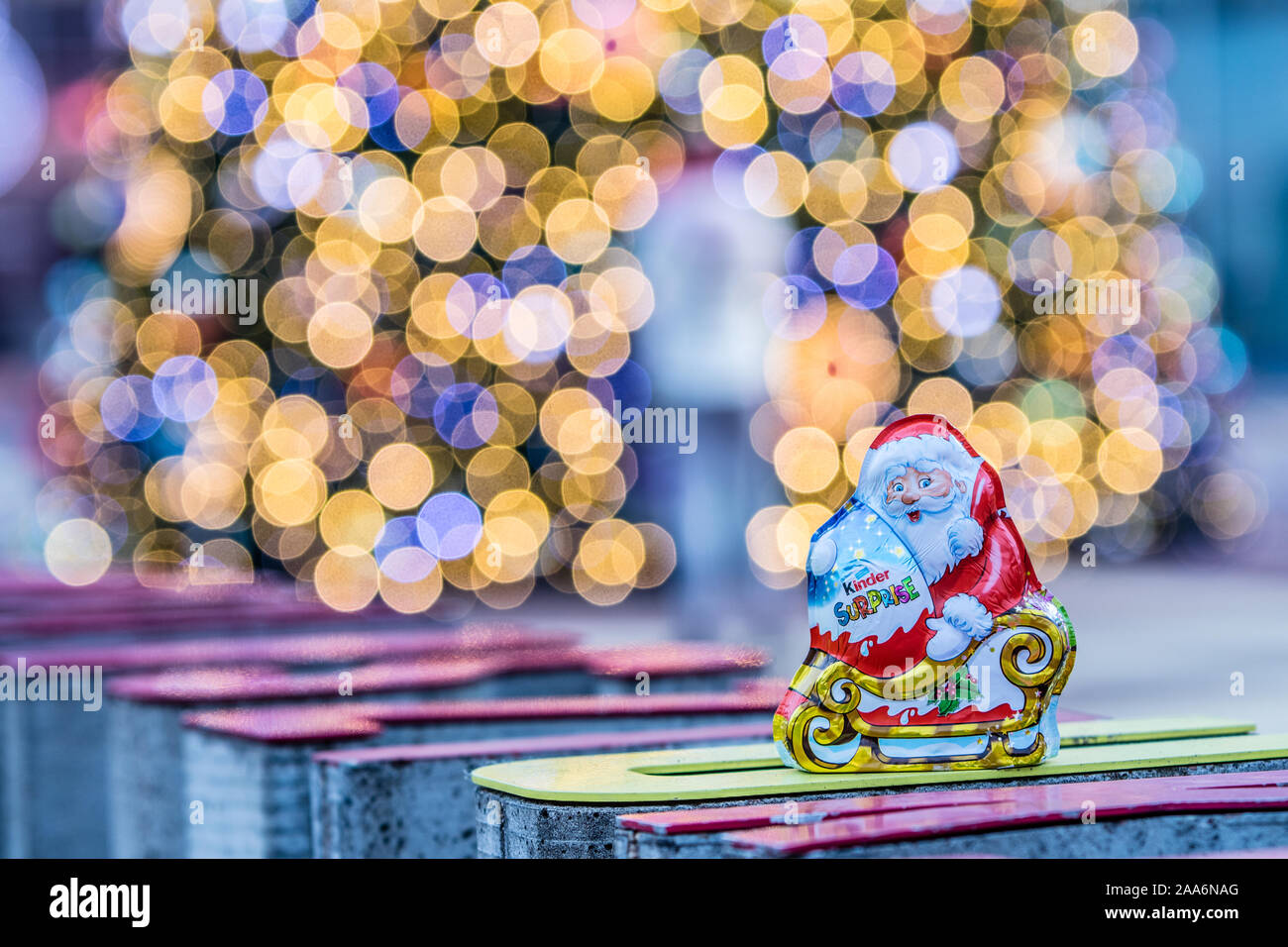 Kinder Surprise Santa Claus Christmas egg consists of a chocolate shell ...