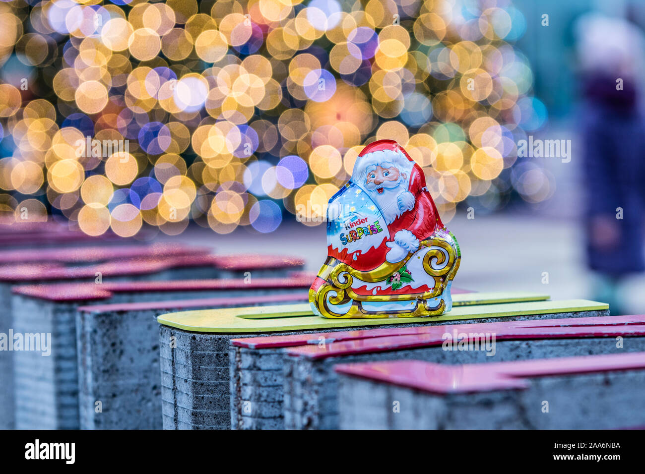 Kinder Surprise Santa Claus Christmas egg consists of a chocolate shell ...