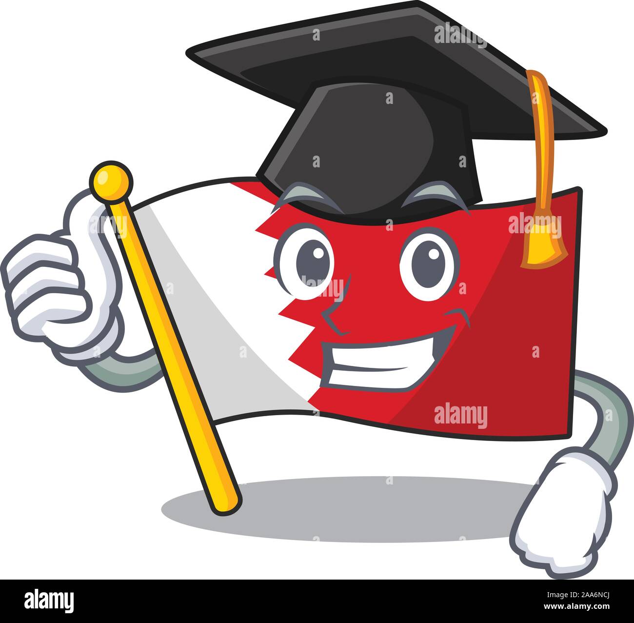 Mascot flag bahrain with in graduation hat character Stock Vector Image ...