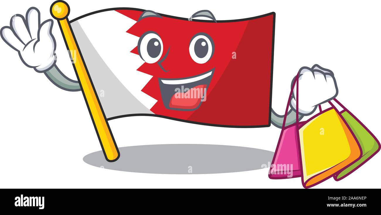Mascot flag bahrain with in shopping character Stock Vector Image & Art ...