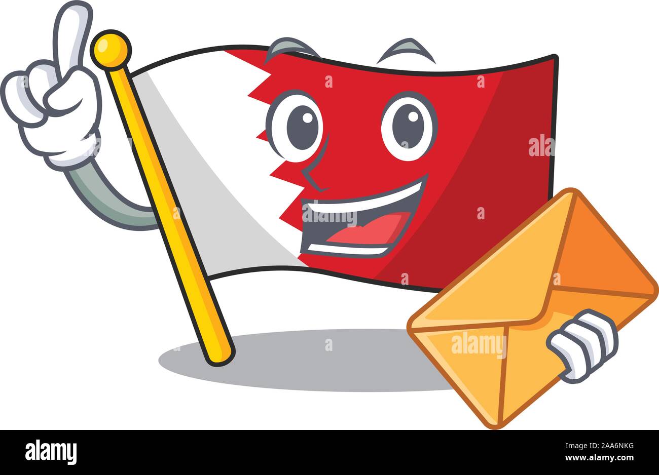 Mascot flag bahrain with in bring envelope character Stock Vector Image ...
