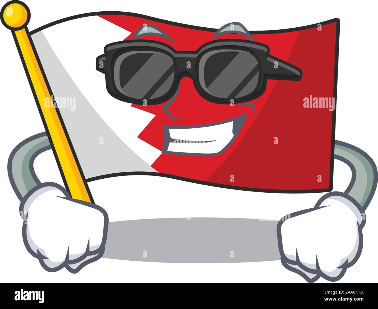 Mascot flag bahrain with in super cool character Stock Vector Image ...