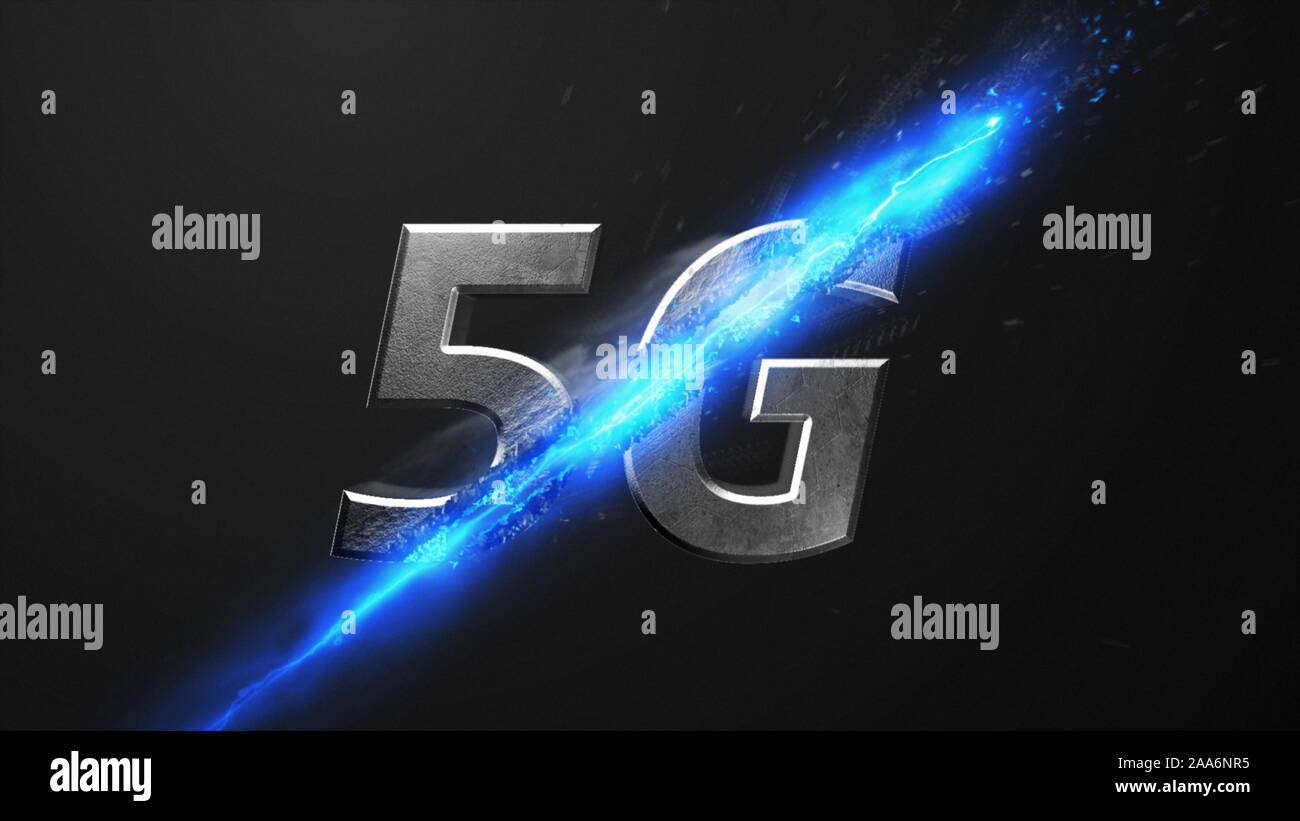Crossfire Effects 5G on dark backgorund, 3D Rendering Stock Photo - Alamy
