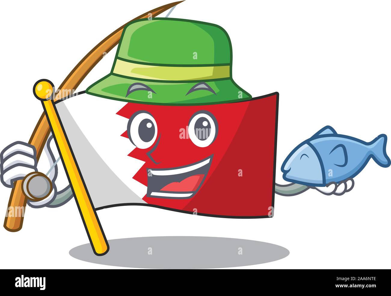 Flag bahrain cartoon with in fishing character Stock Vector Image & Art ...