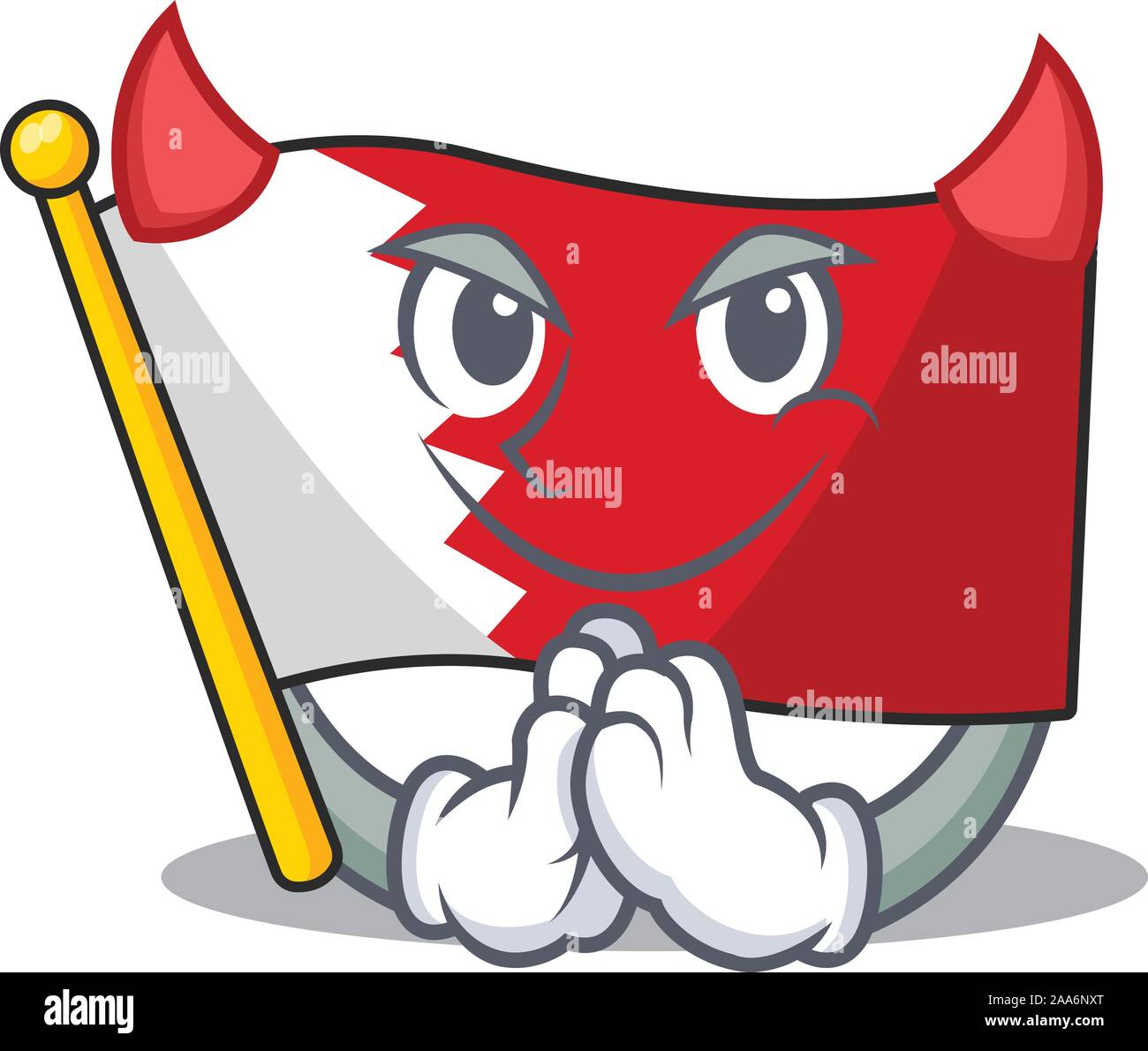 Flag bahrain cartoon with in devil character Stock Vector Image & Art ...