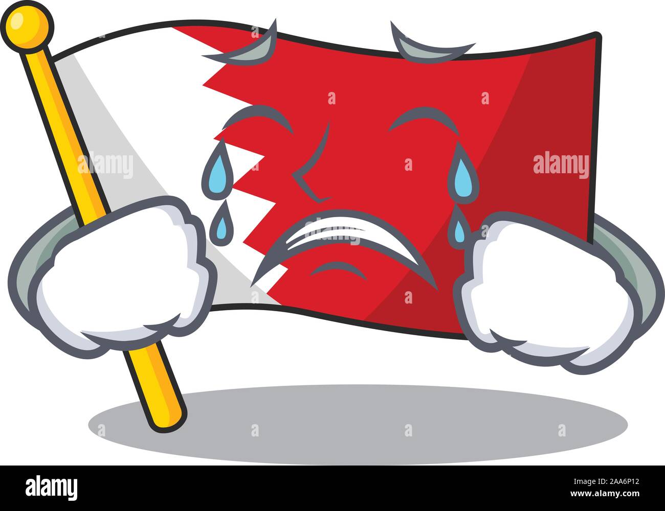 Flag bahrain cartoon with in crying character Stock Vector Image & Art ...