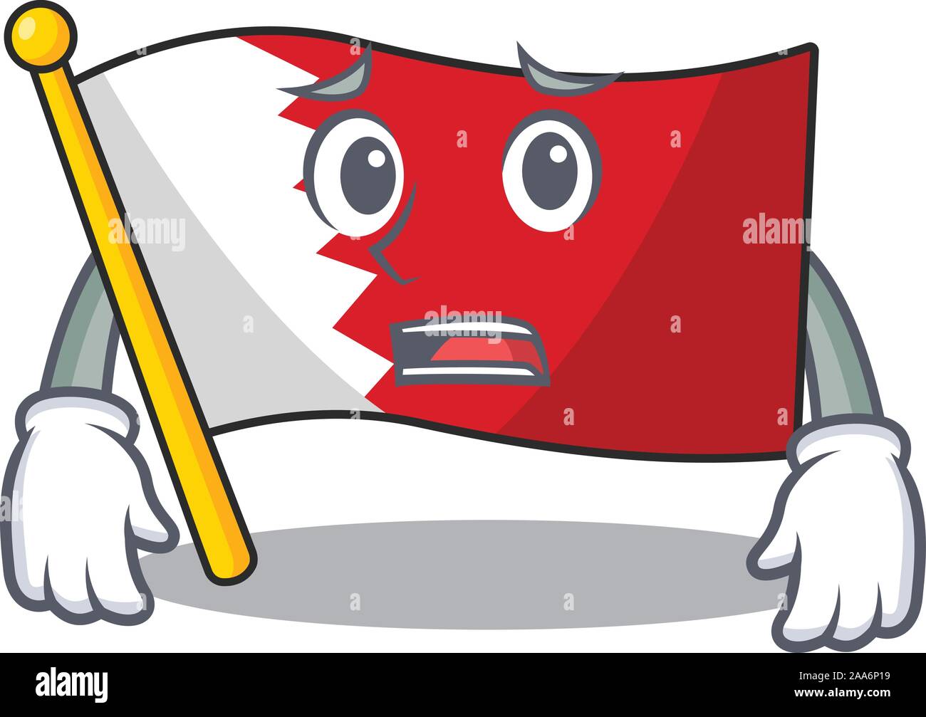 Flag bahrain cartoon with in afraid character Stock Vector Image & Art ...