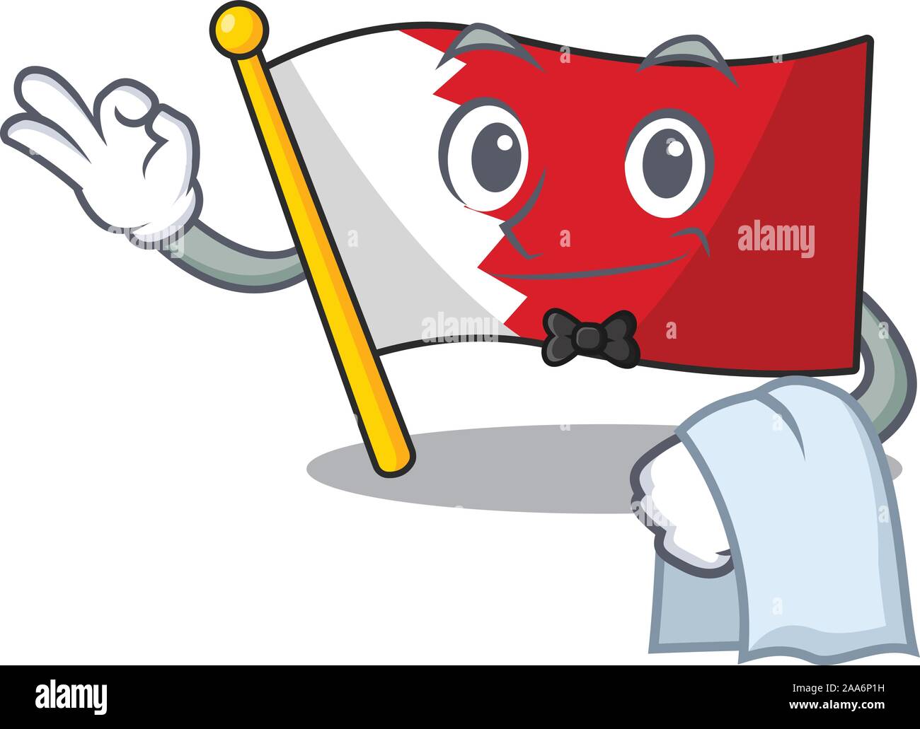 Flag bahrain cartoon with in waiter character Stock Vector Image & Art ...