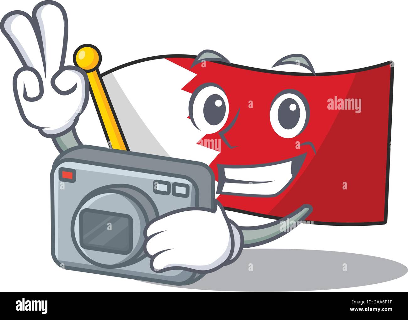 Flag bahrain cartoon with in photographer character Stock Vector Image ...