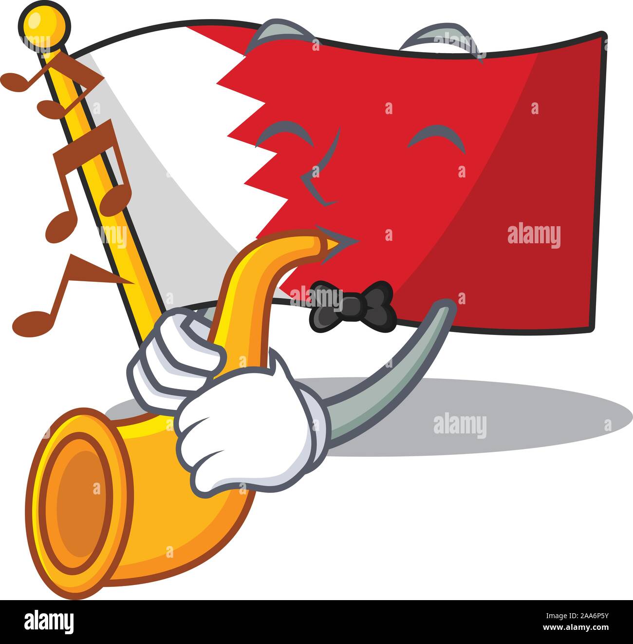 Flag bahrain cartoon with in with trumpet character Stock Vector Image ...
