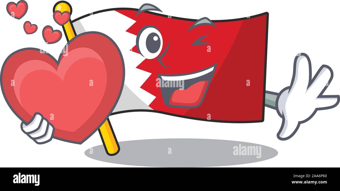 Flag bahrain cartoon with in holding heart character Stock Vector Image ...