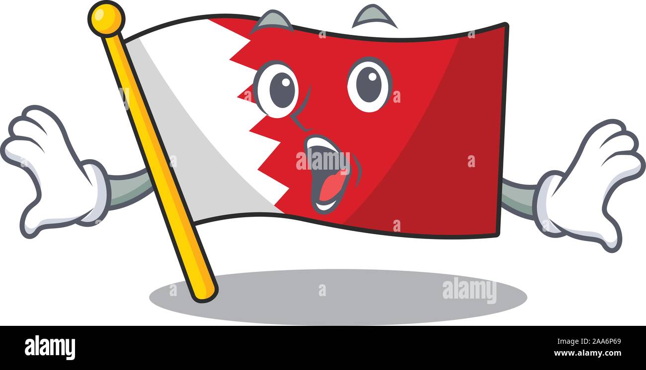 Flag bahrain cartoon with in surprised character Stock Vector Image ...